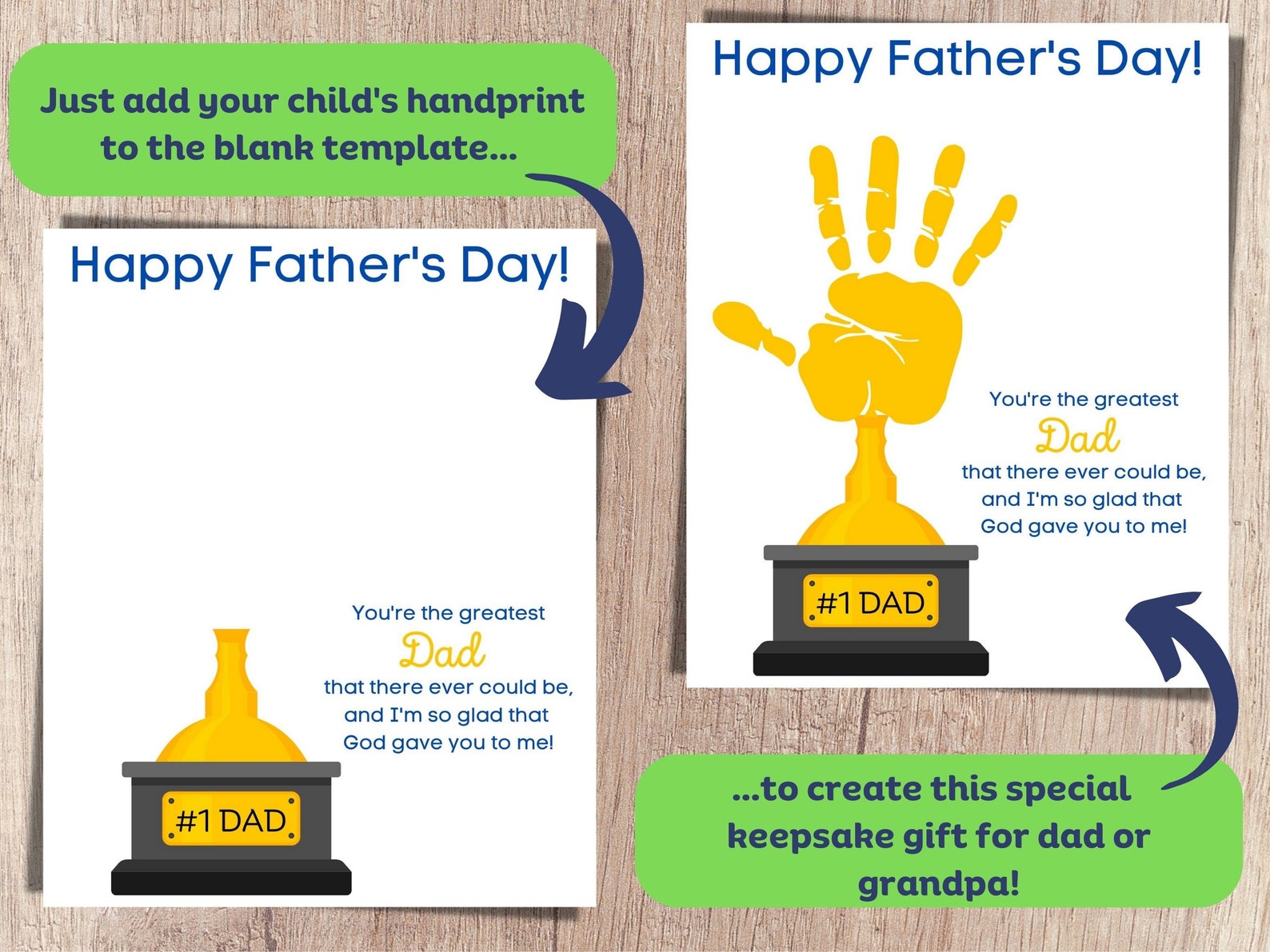 Fathers Day Handprint Craft Fathers Day Poem Handprint - Etsy