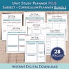 Printable Unit Study Planner, Homeschool Lesson Planner, Printable Unit ...