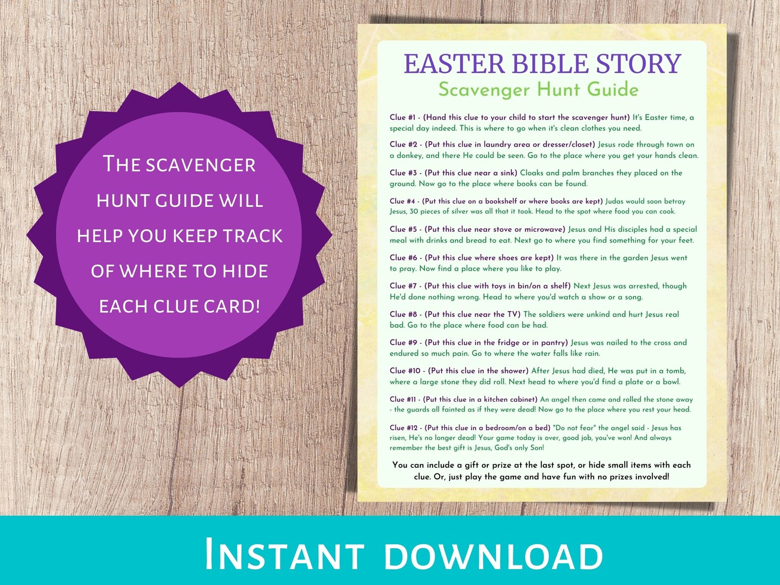 Easter Scavenger Hunt Easter Bible Game Printable Easter - Etsy