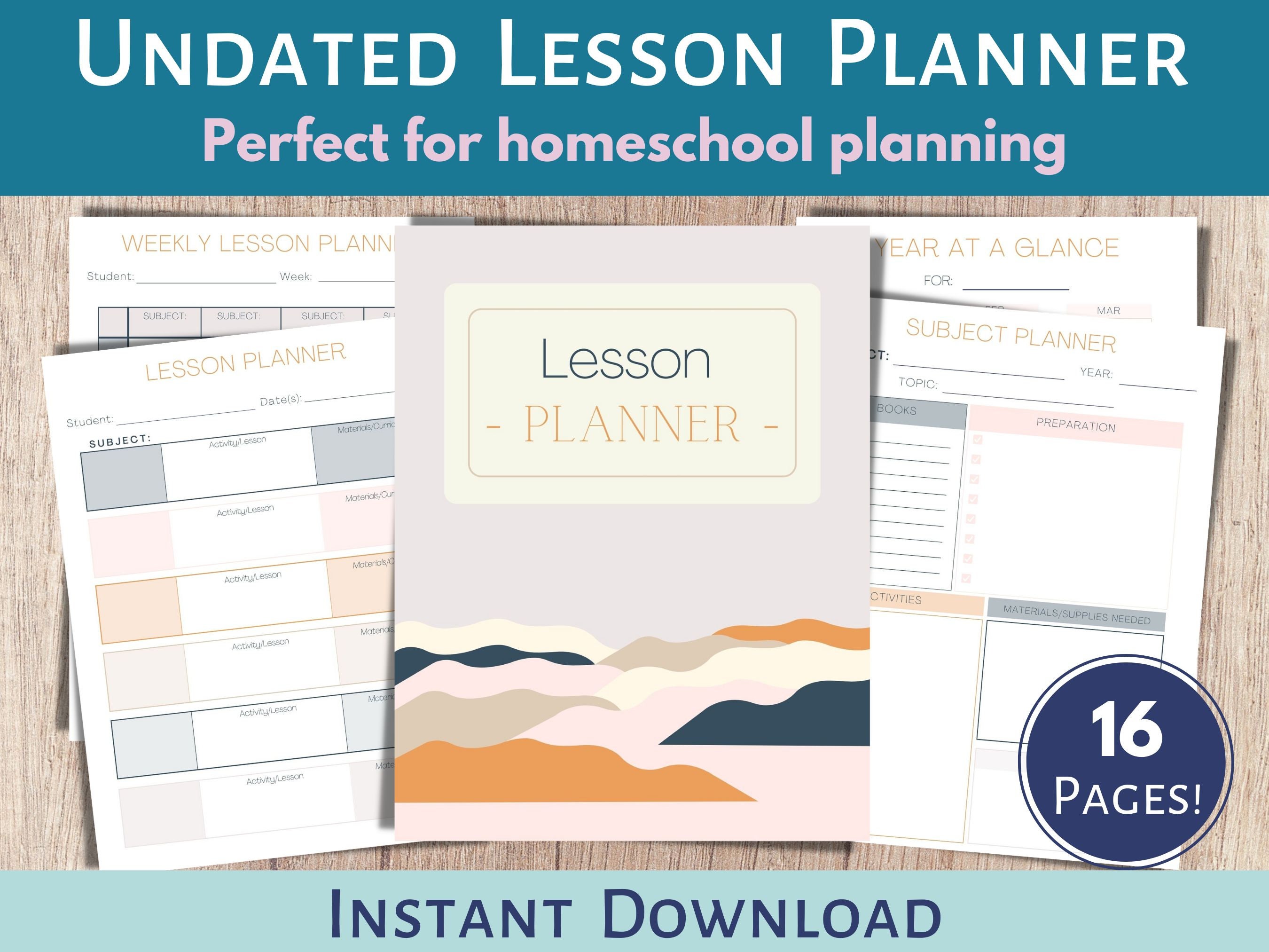 Lesson Plan Template, Homeschool Teacher Planner, Lesson Planner ...