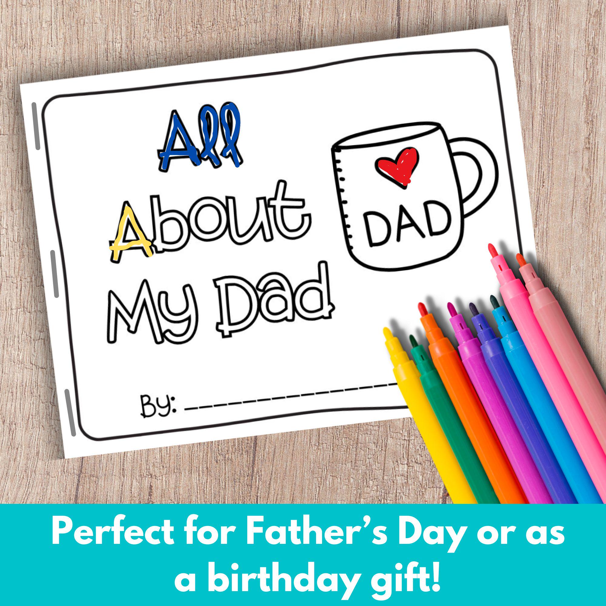 Fathers Day Mini Book, All About My Dad, Fathers Day Craft, Fathers Day ...
