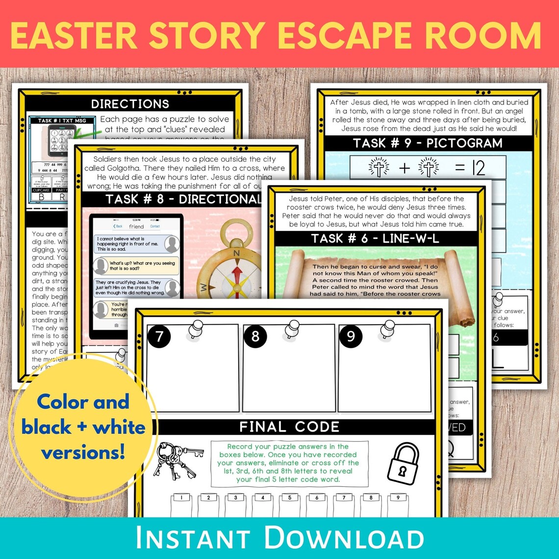 Easter Story Escape Room, Easter Activity, Easter Escape Room Christian ...
