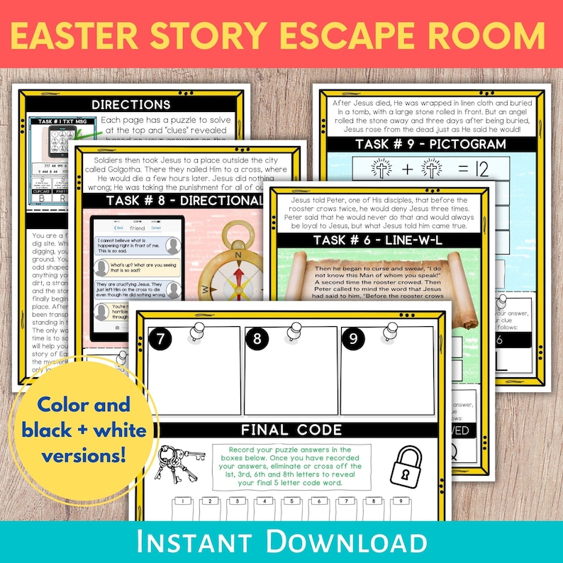Easter Story Escape Room, Easter Activity, Easter Escape Room Christian ...