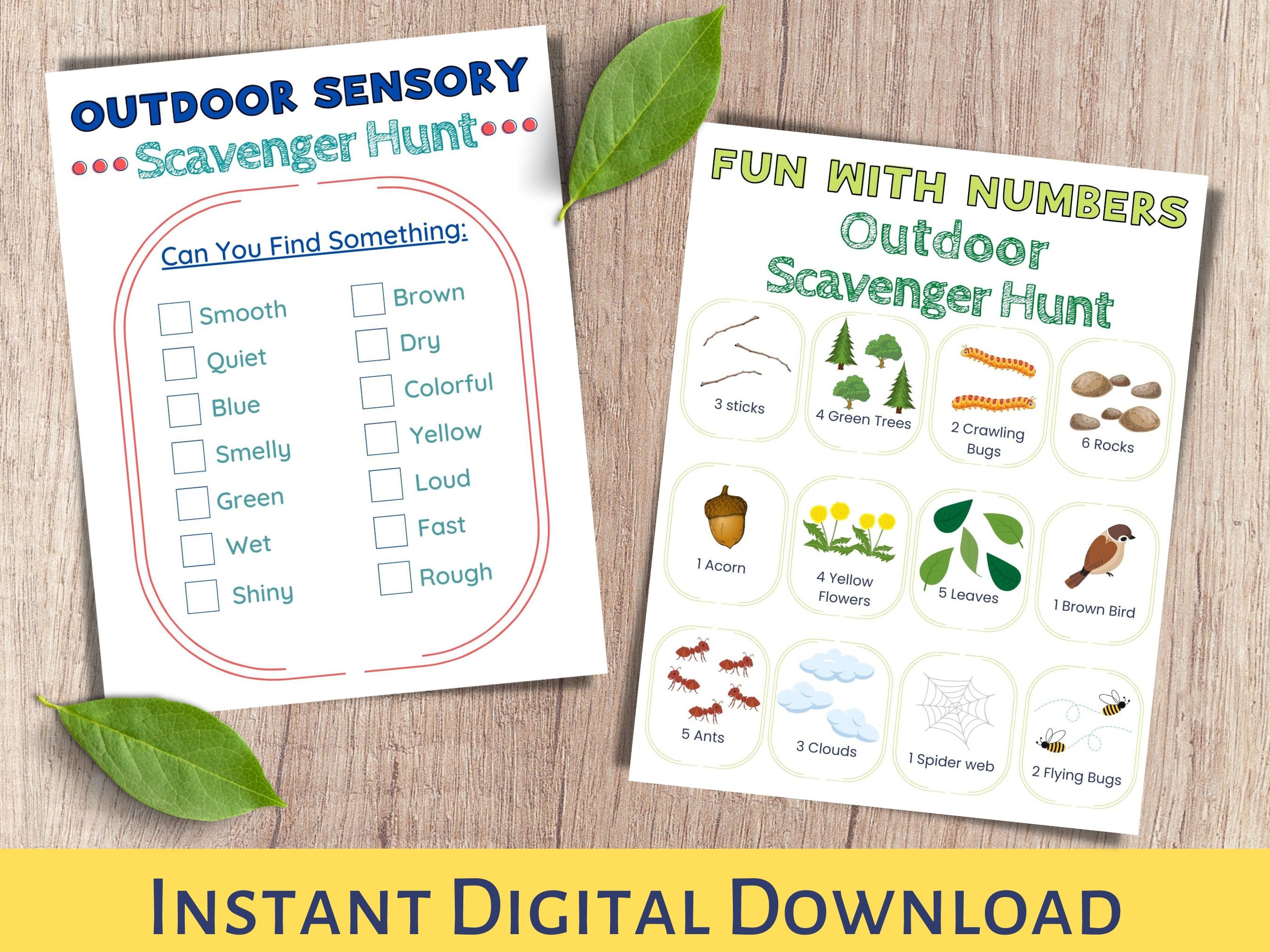 Printable Kids Scavenger Hunt Bundle, Outdoor Games, Nature Printables ...