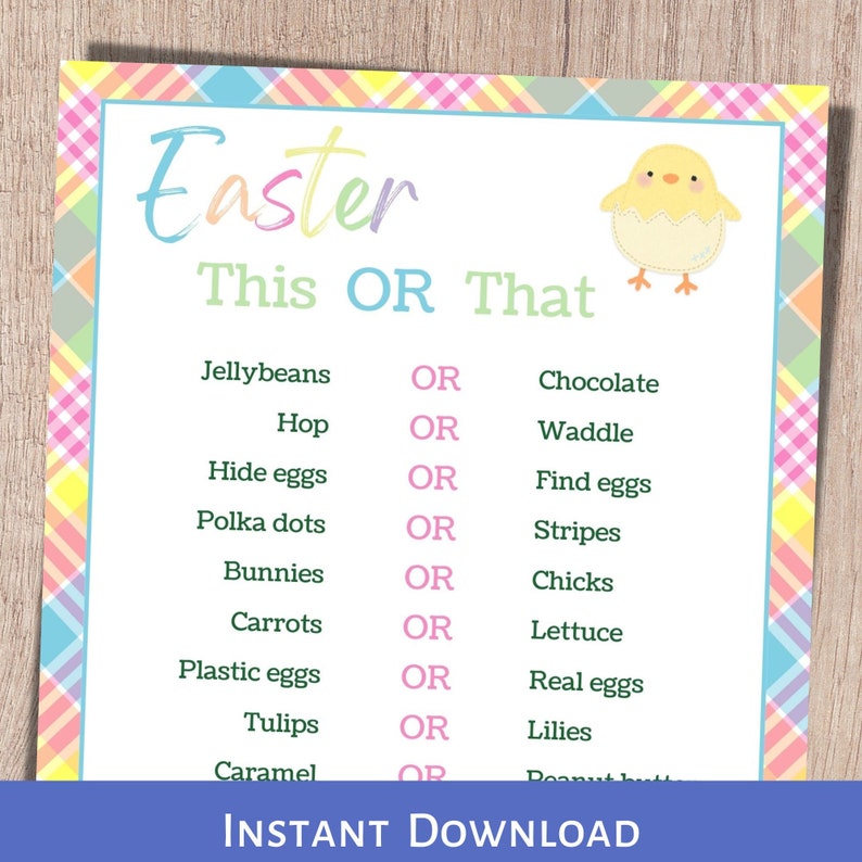 Easter This or That, Easter Games Printable, Easter Games for Kids ...