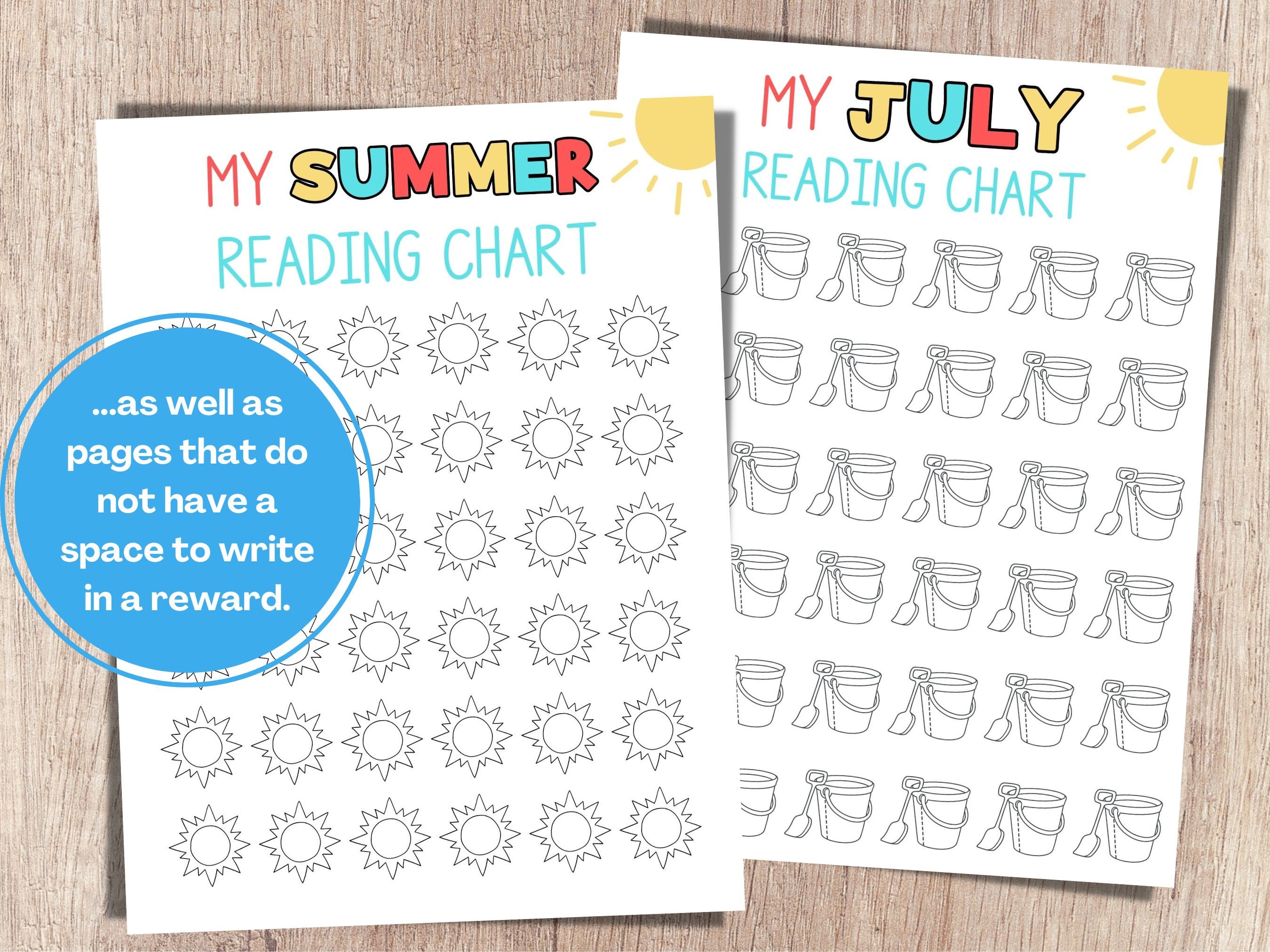 Summer Reading Chart, Summer Reading Challenge, Reading Log for Kids ...