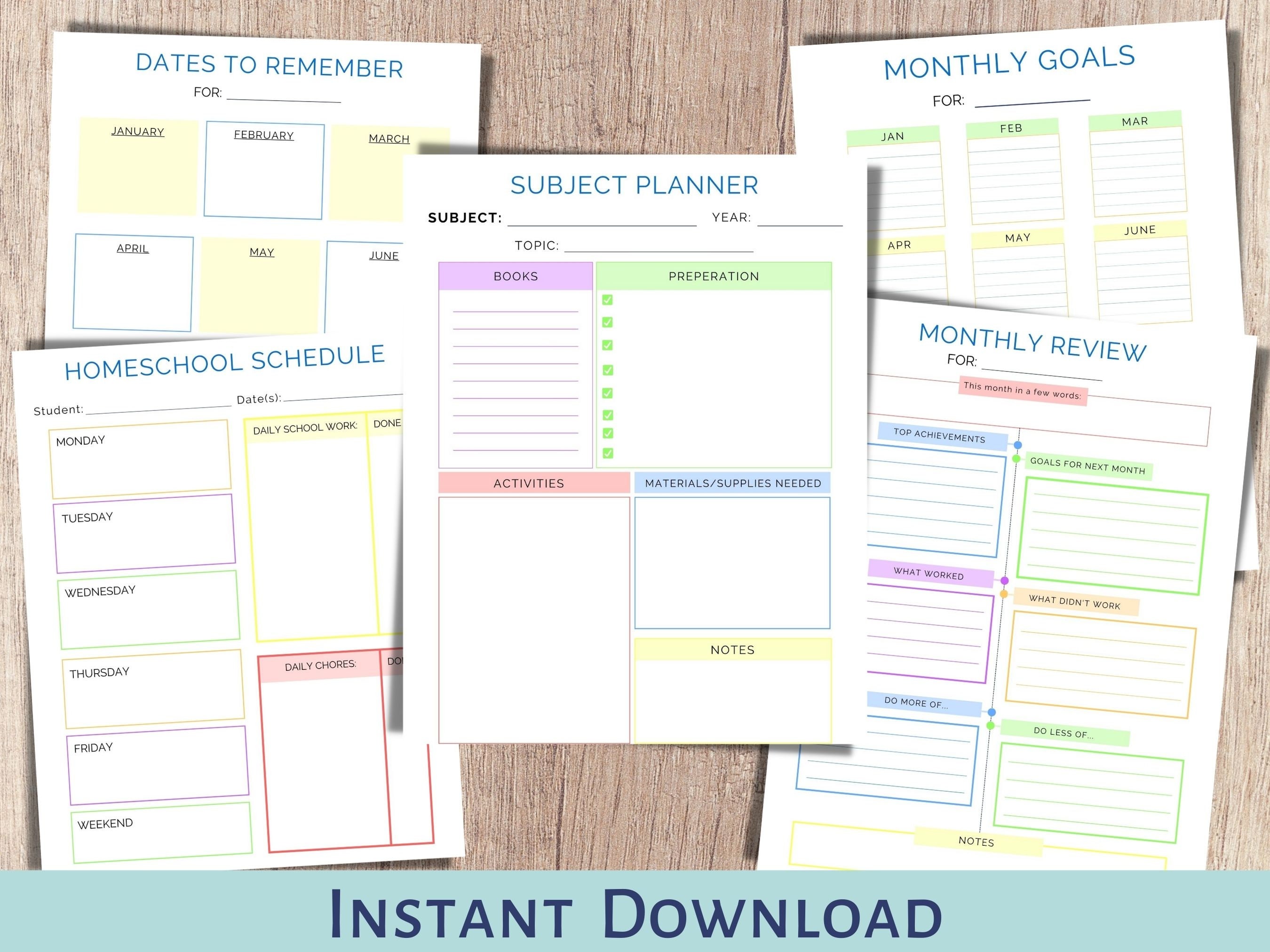 Homeschool Planner Printable Homeschool Planner Academic - Etsy