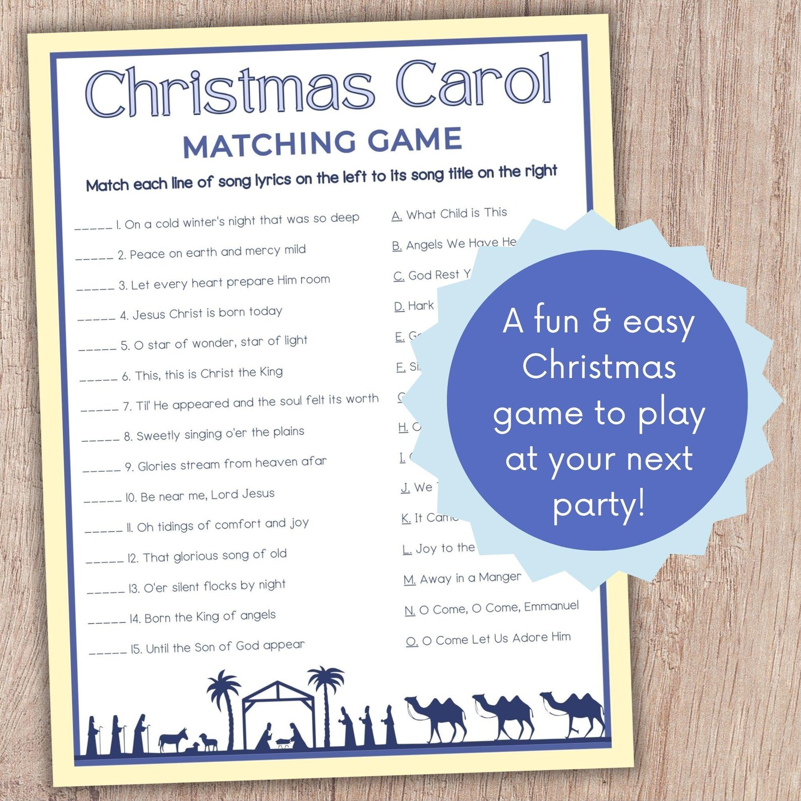 Christmas Song Trivia Game, Christmas Carol Games, Christmas Party ...