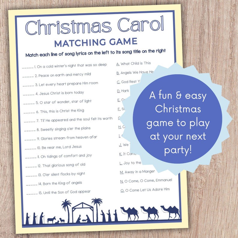 Christmas Song Trivia Game, Christmas Carol Games, Christmas Party ...