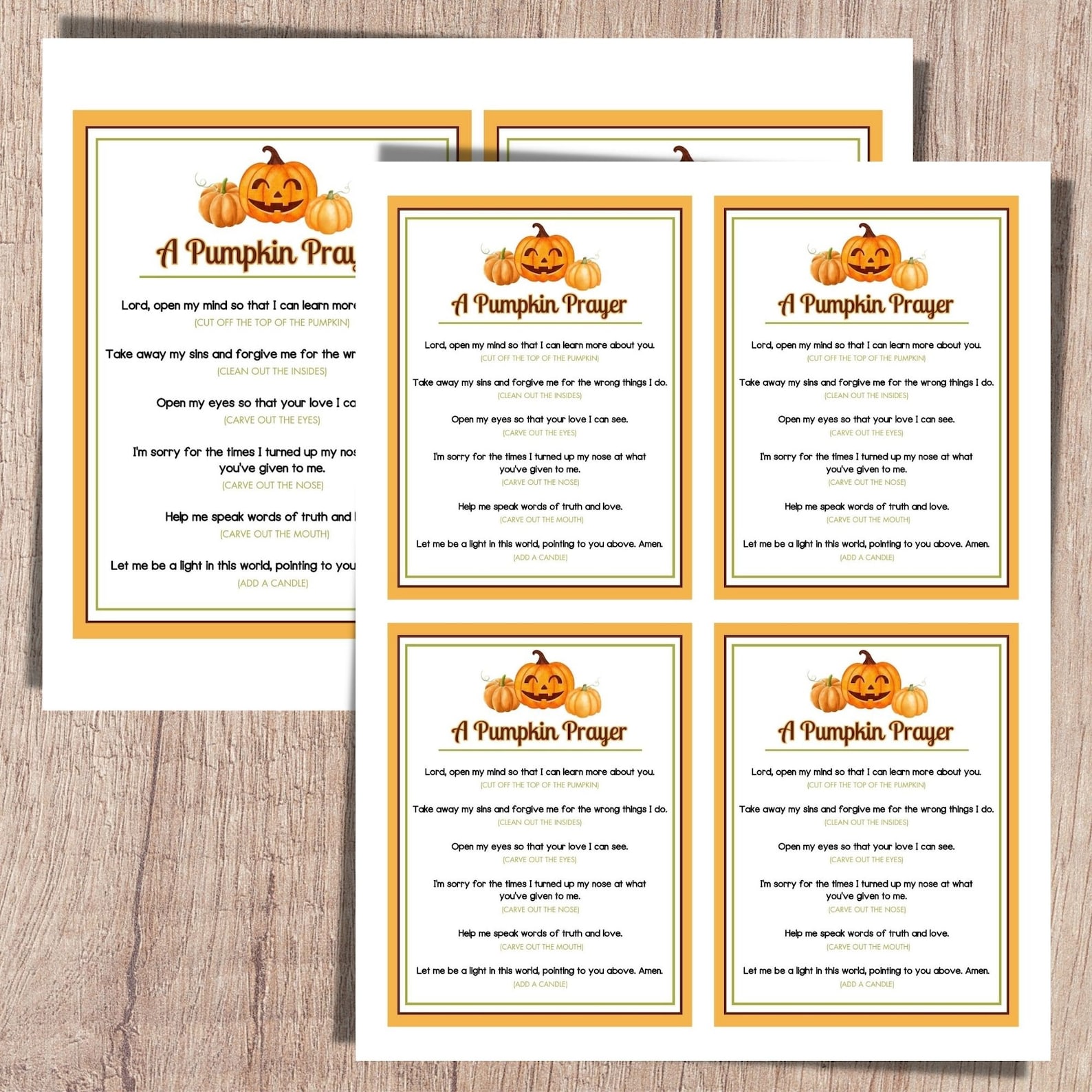 Pumpkin Prayer, Halloween Tracts, Religious Halloween, Pumpkin ...