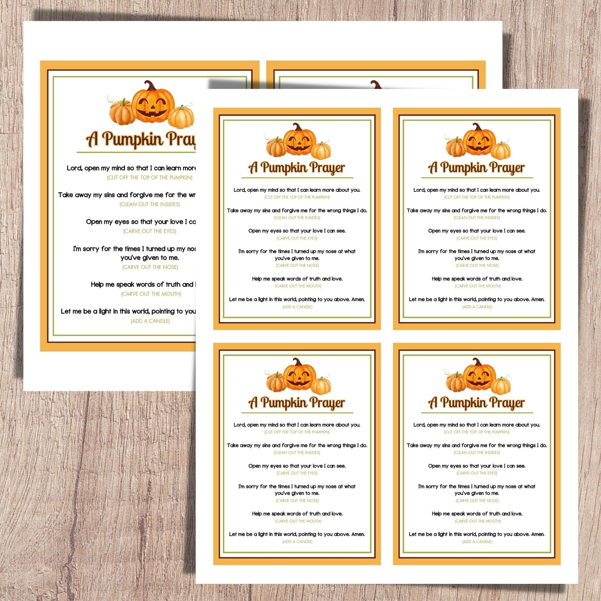 Pumpkin Prayer, Halloween Tracts, Religious Halloween, Pumpkin ...