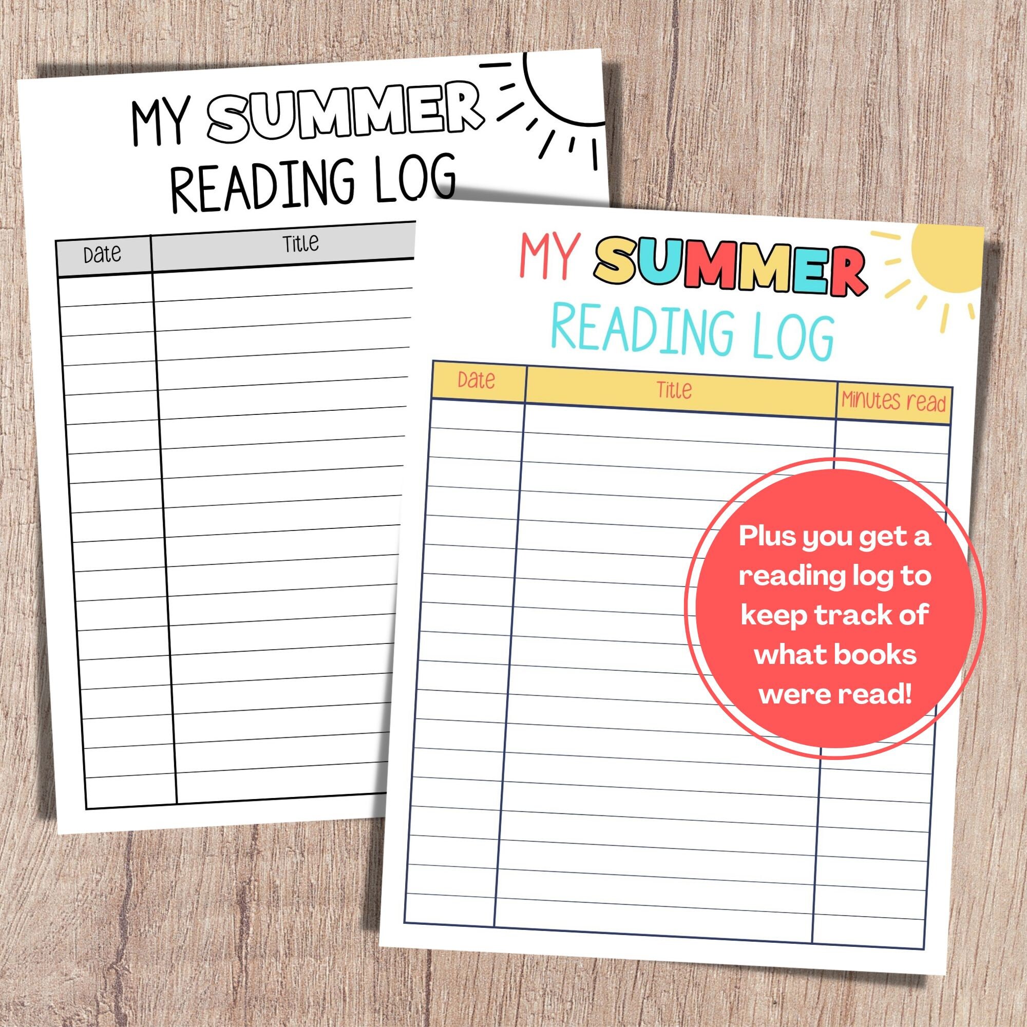 Summer Reading Chart, Summer Reading Challenge, Reading Log for Kids ...