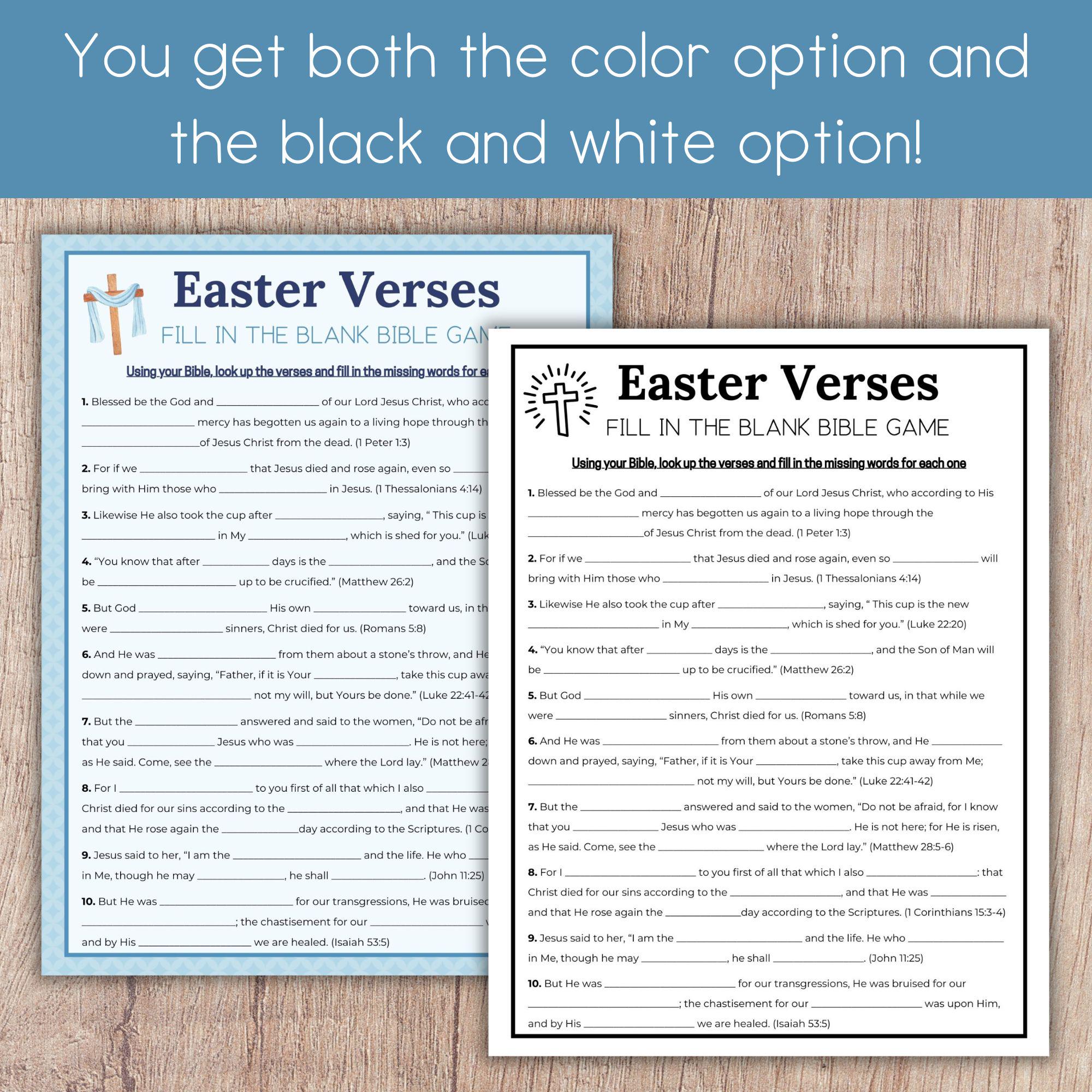 Easter Story Trivia, Bible Verse Game, Easter Bible Trivia, Holy Week ...