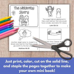 Nativity Story Mini Book, Nativity Story Printable, Nativity Craft ...