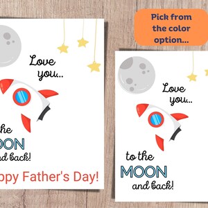 I Love You to the Moon and Back Happy Fathers Day Handprint - Etsy