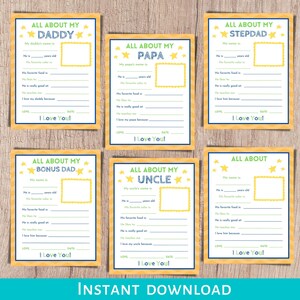 All About My Dad, Fathers Day Printable Craft, All About My Dad ...