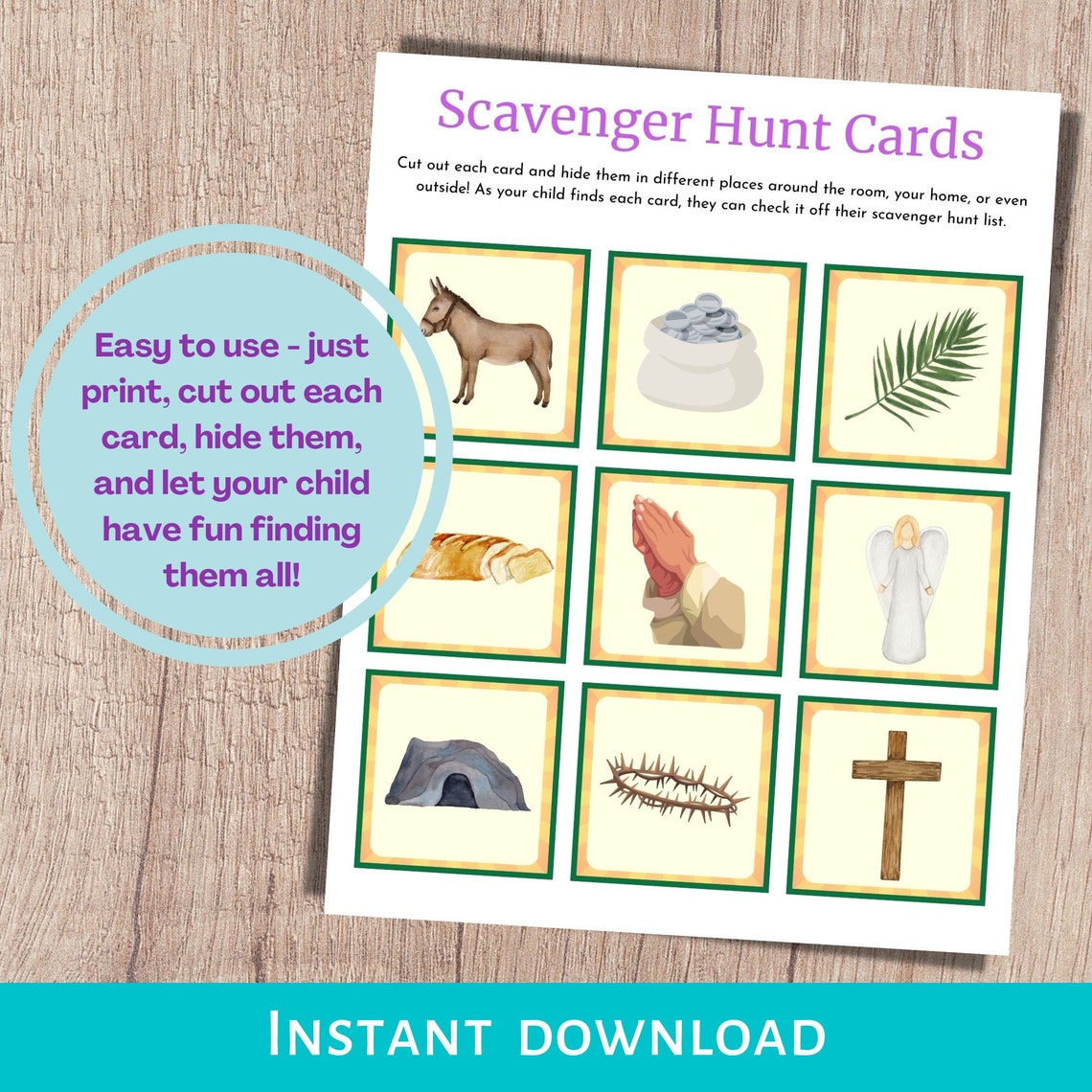 Easter Scavenger Hunt, Easter Bible Games, Scavenger Hunt for Kids ...