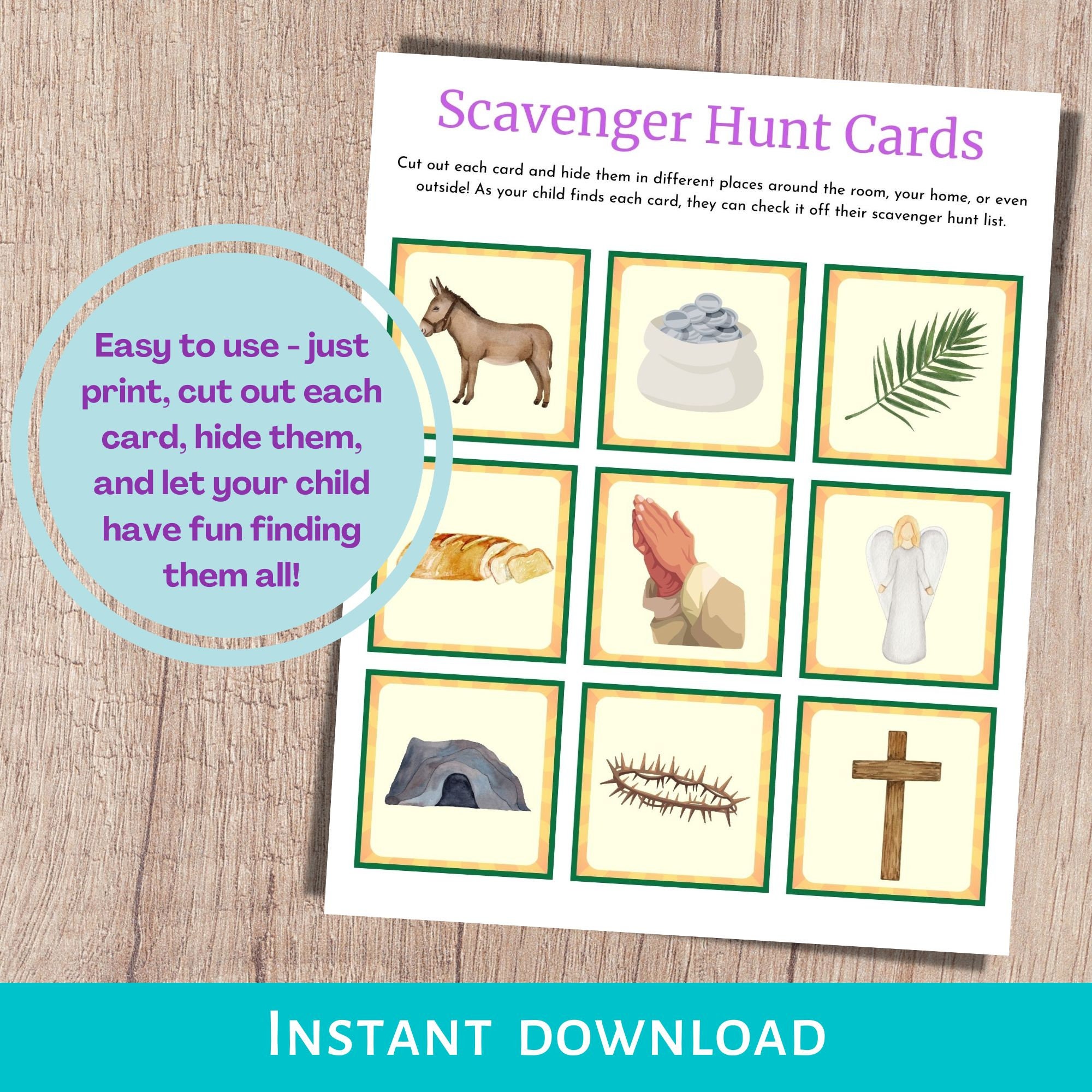 Easter Scavenger Hunt, Easter Bible Games, Scavenger Hunt for Kids ...