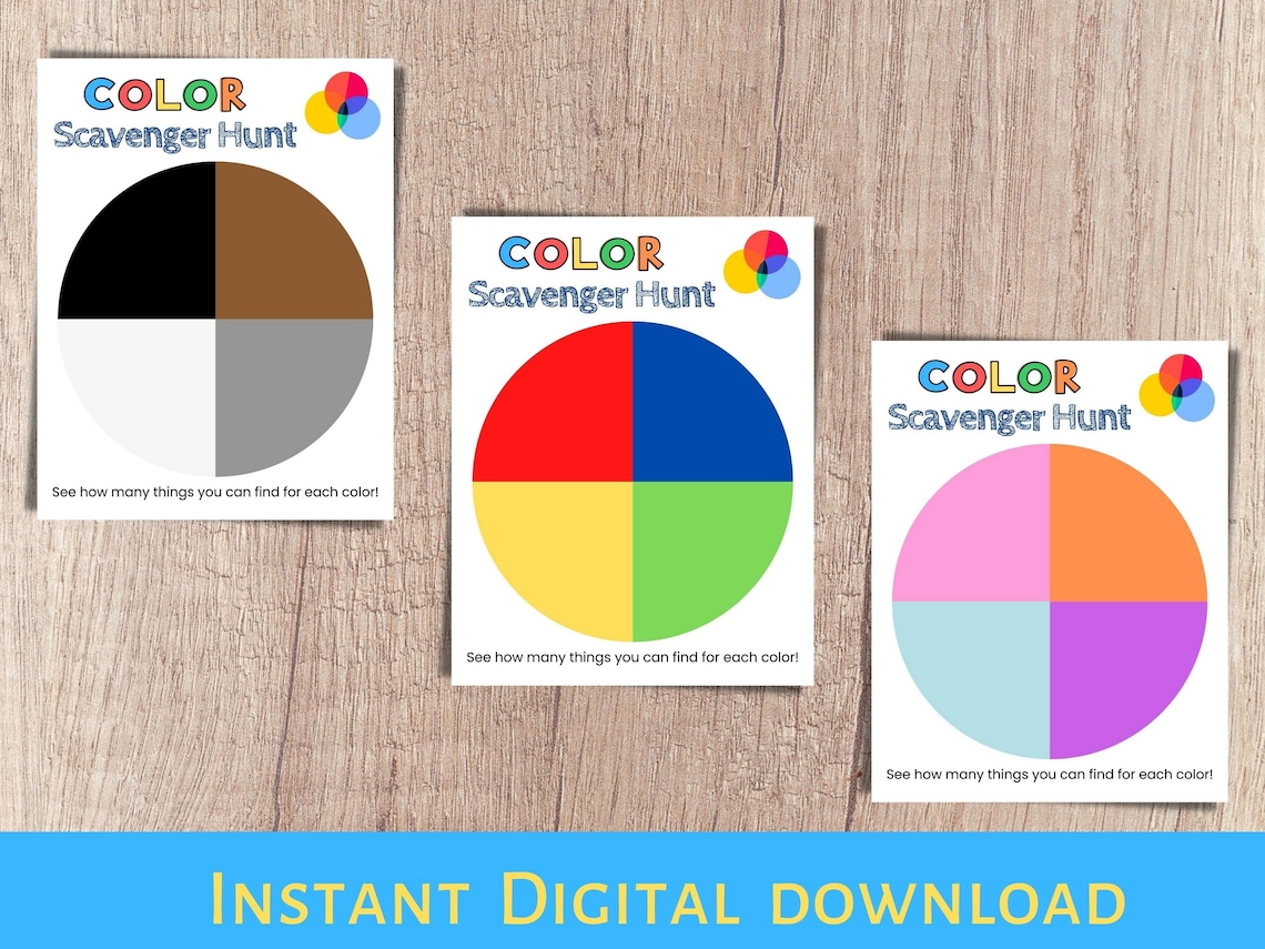 Color Scavenger Hunt for Kids Find the Colors Kids Printable - Etsy