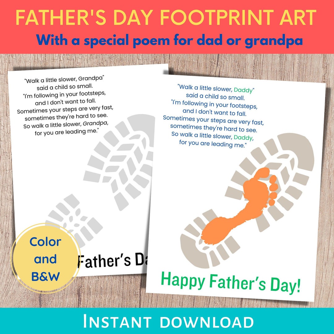 Fathers Day Poem, Fathers Day Craft From Child, Footprint Art Fathers ...