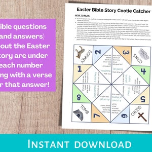 Easter Bible Story Cootie Catcher Easter Bible Game Easter - Etsy