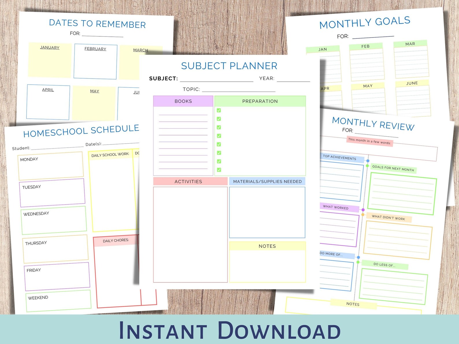 Homeschool Planner Printable Homeschool Planner Academic - Etsy