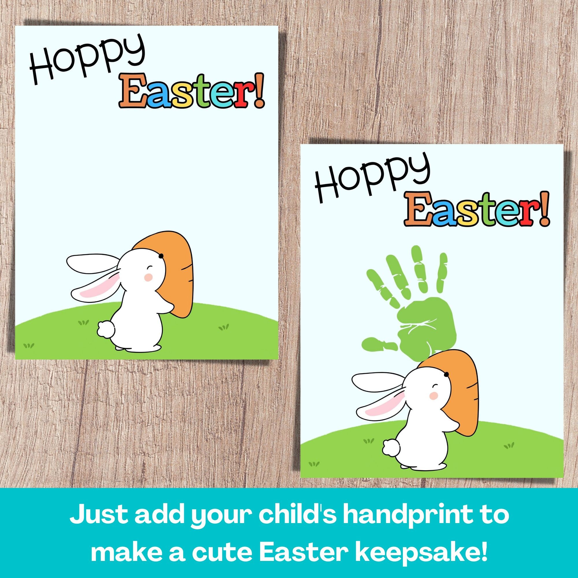 Hoppy Easter Handprint, Easter Handprint Craft, Handprint Art, Hoppy ...