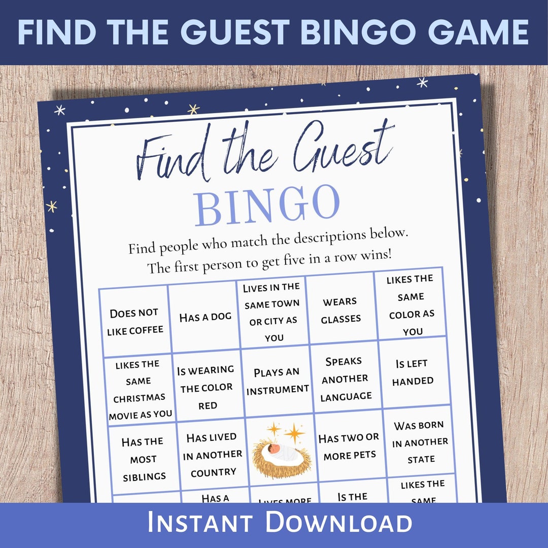 Christmas Party Game, Find the Guest, Christmas Bingo Game, Holiday ...