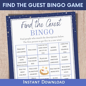Christmas Party Game, Find the Guest, Christmas Bingo Game, Holiday ...
