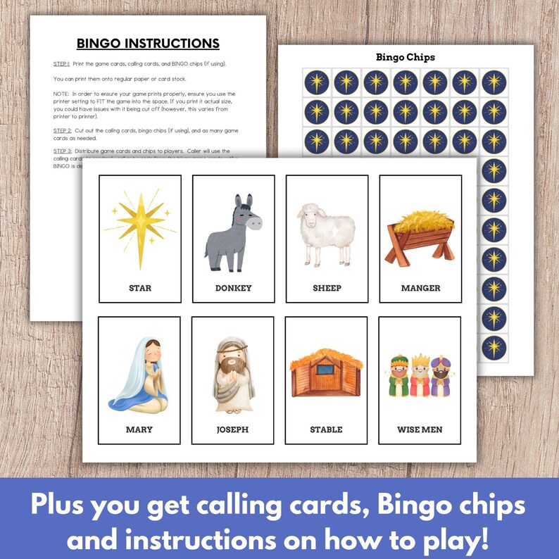 Nativity Bingo Game, Christmas Party Game, Christmas Bingo Game, Family ...