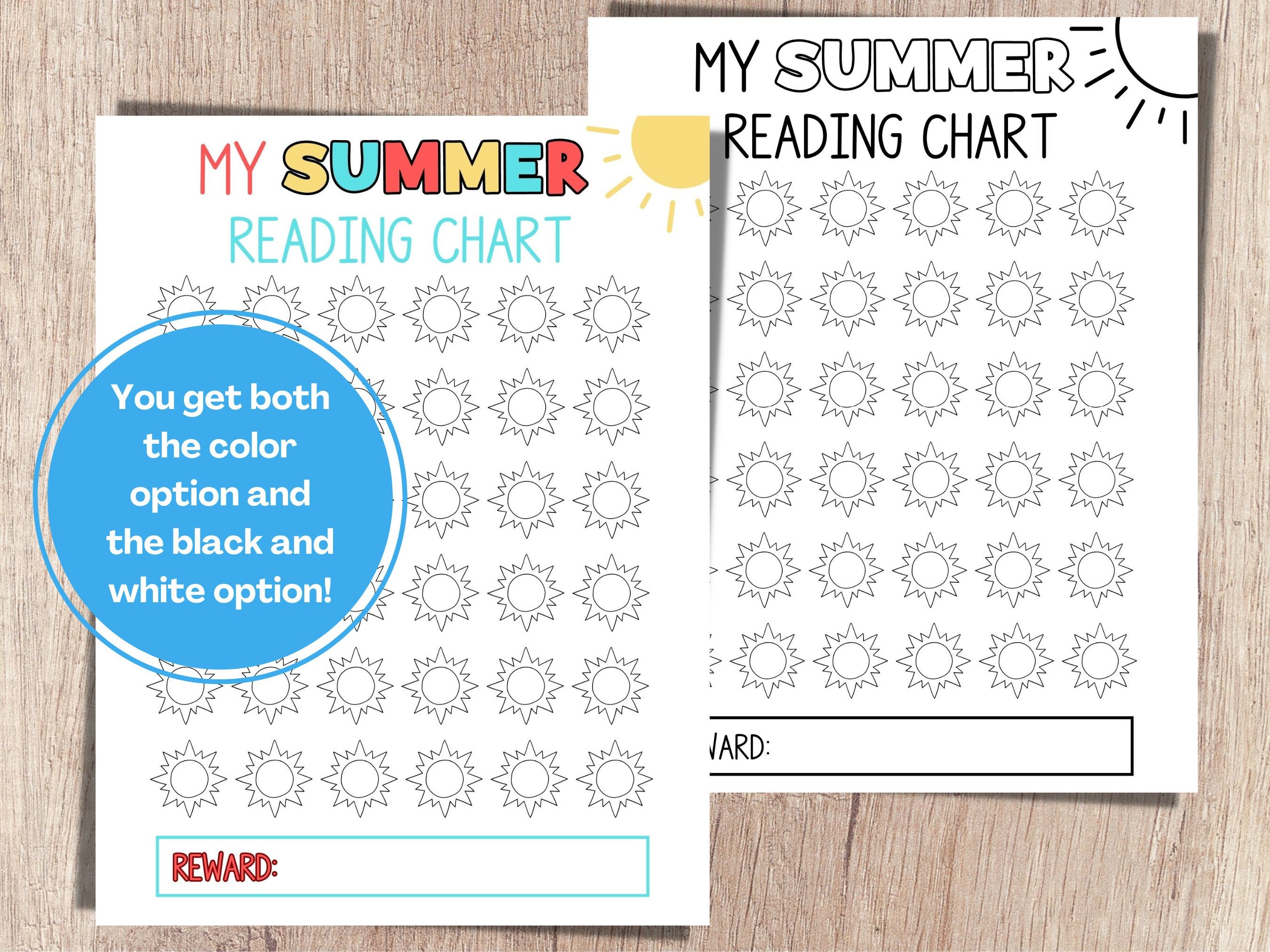 Summer Reading Chart, Summer Reading Challenge, Reading Log for Kids ...