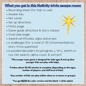 Nativity Escape Room, Christmas Trivia, Nativity Activity, Christmas ...