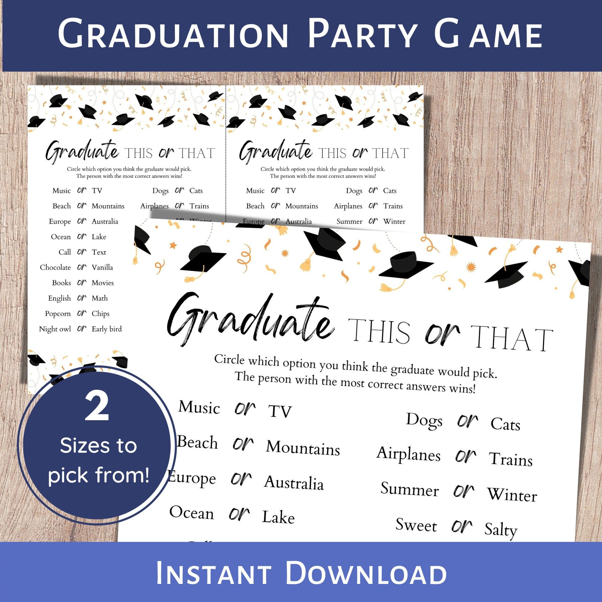 This or That, Graduation Games, Grad Party Games, Graduation Games ...