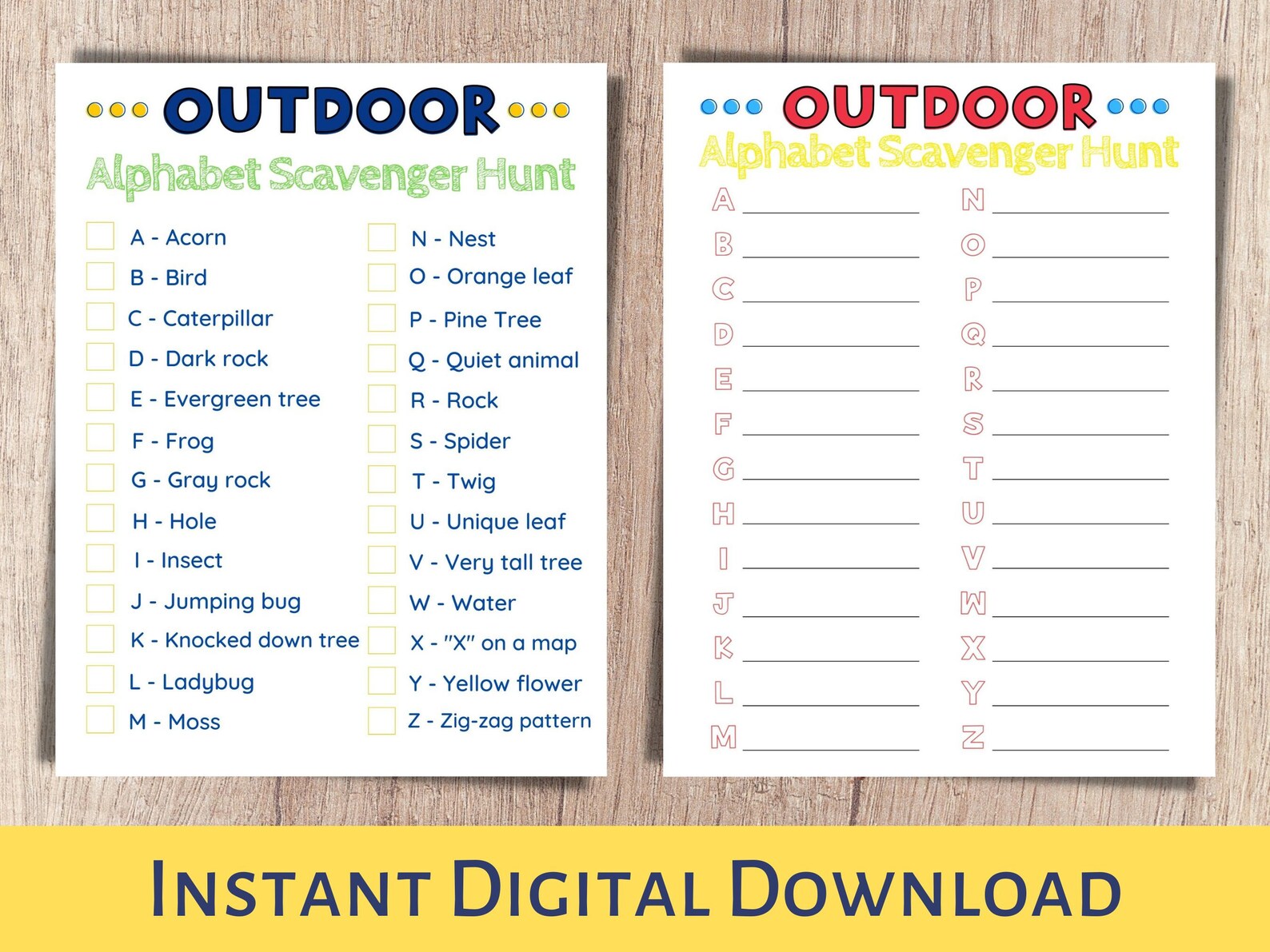 Printable Kids Scavenger Hunt Bundle, Outdoor Games, Nature Printables ...