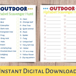 Printable Kids Scavenger Hunt Bundle, Outdoor Games, Nature Printables ...