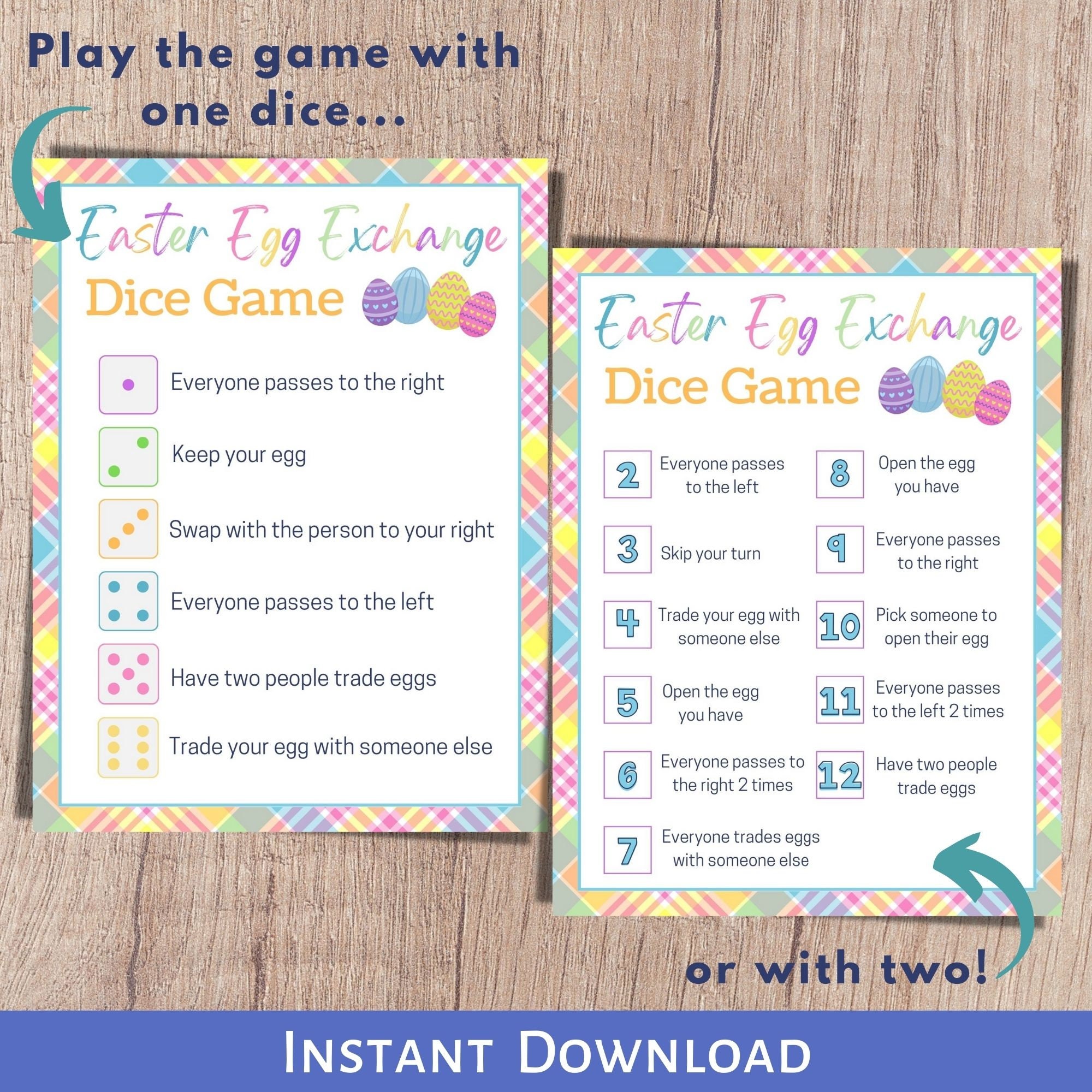 Easter Dice Game, Easter Egg Exchange Dice Game, Pass the Gift, Easter ...