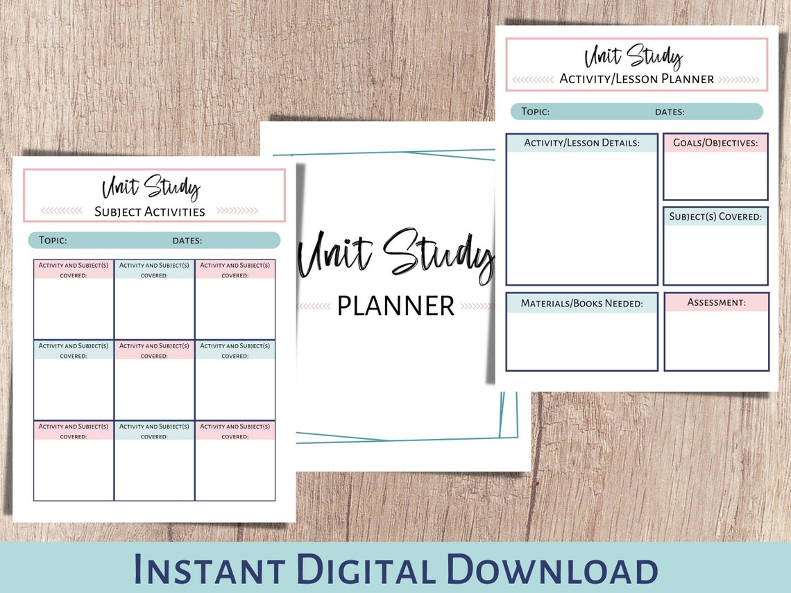 Unit Study Planner and Curriculum Planner Bundle Homeschool - Etsy
