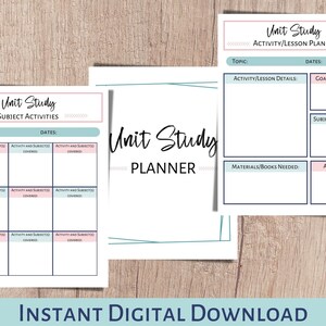 Unit Study Planner and Curriculum Planner Bundle Homeschool - Etsy
