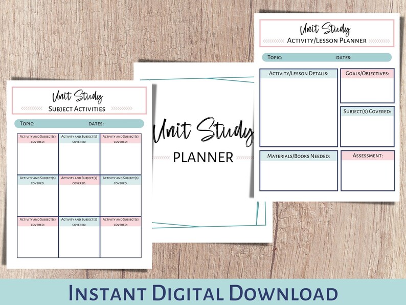 Unit Study Planner and Curriculum Planner Bundle Homeschool - Etsy