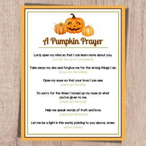 Pumpkin Prayer, Halloween Tracts, Religious Halloween, Pumpkin ...