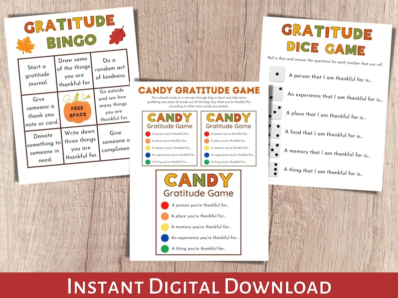 Gratitude Activities and Games Thankful Activities Gratitude - Etsy