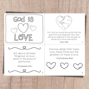 Bible Coloring Pages, Valentines Mini Book, God is Love Craft, Sunday ...