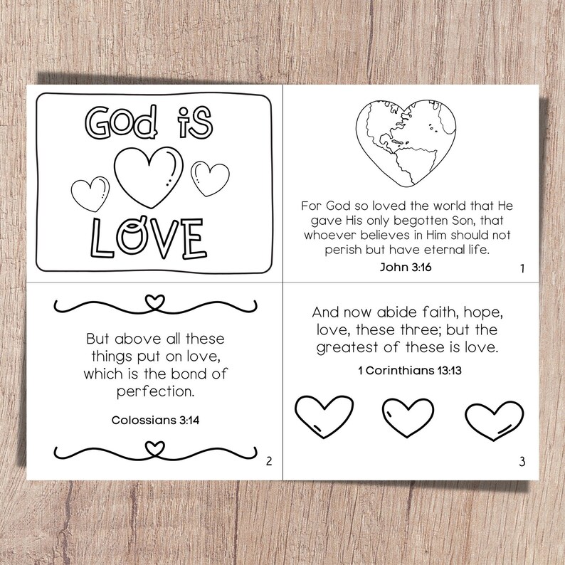 Bible Coloring Pages, Valentines Mini Book, God is Love Craft, Sunday ...