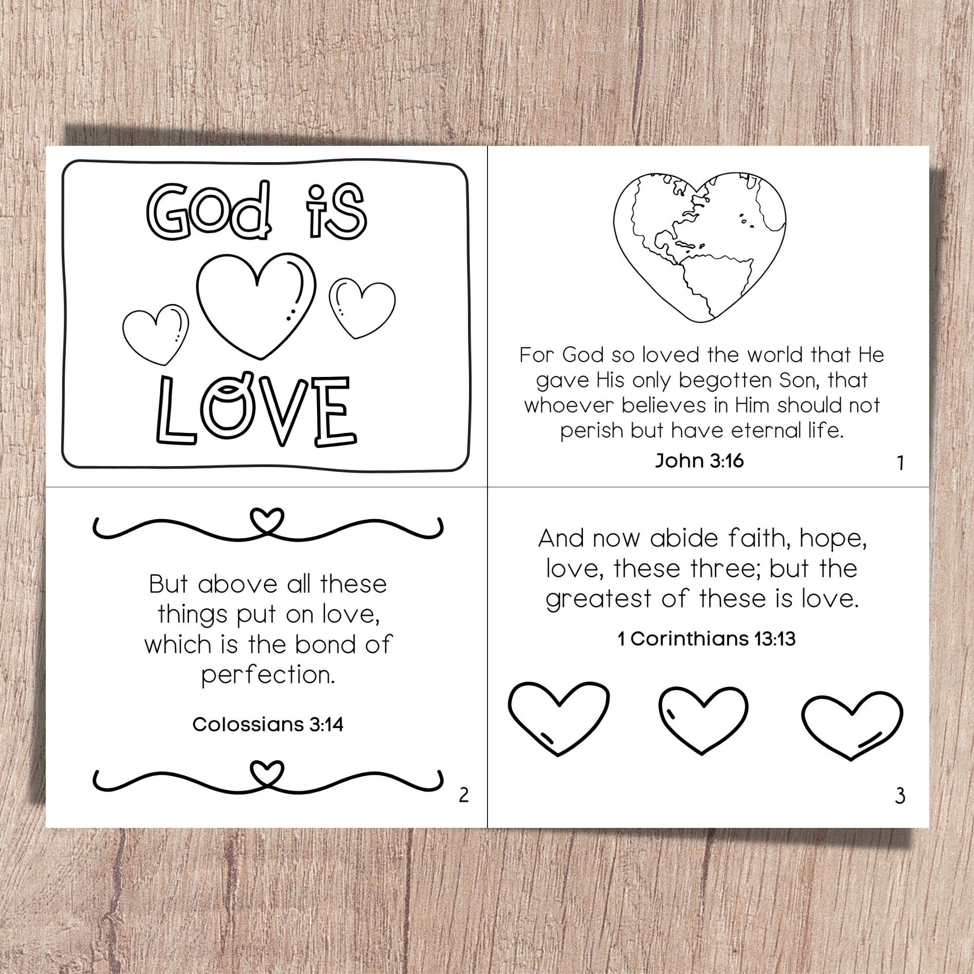 Bible Coloring Pages, Valentines Mini Book, God is Love Craft, Sunday ...