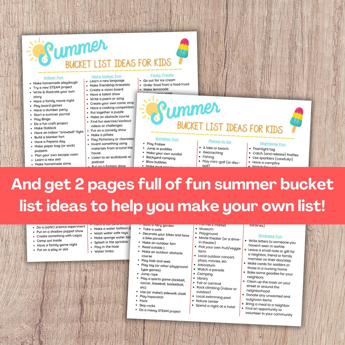 Summer Bucket List Printable, Kids Summer Activity, Summer Bucket List ...