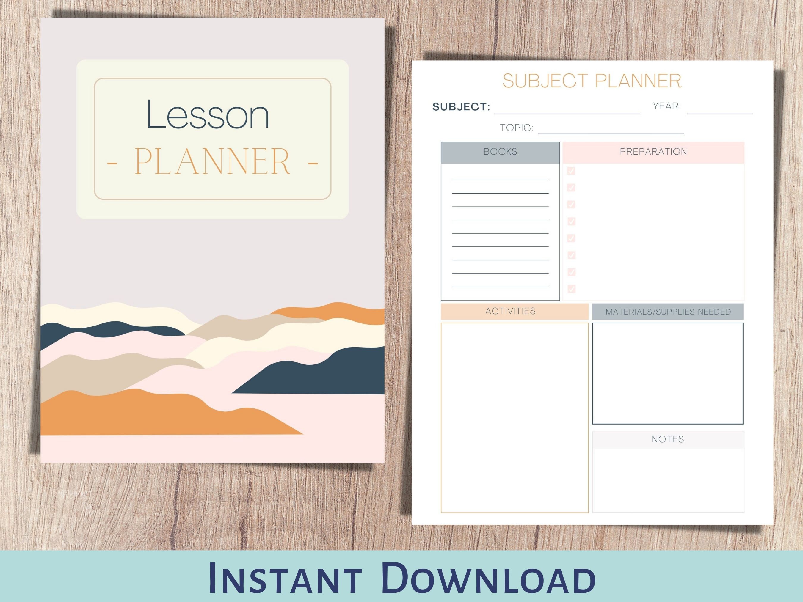 Lesson Plan Template, Homeschool Teacher Planner, Lesson Planner ...