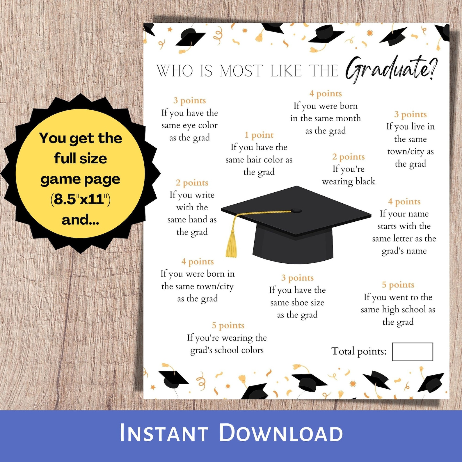 Graduation Games Printable, Graduation Party Games, Class of 2025, Who ...