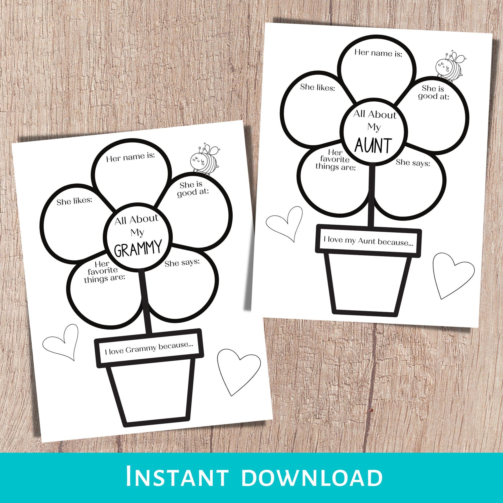 Printable Mother's Day Gift for Grandma, All About My Grandma, Mother's ...