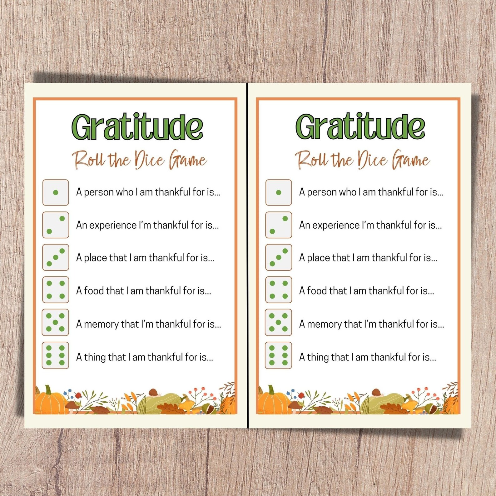 Thanksgiving Gratitude Game, Gratitude Dice Game, Thanksgiving Dice ...