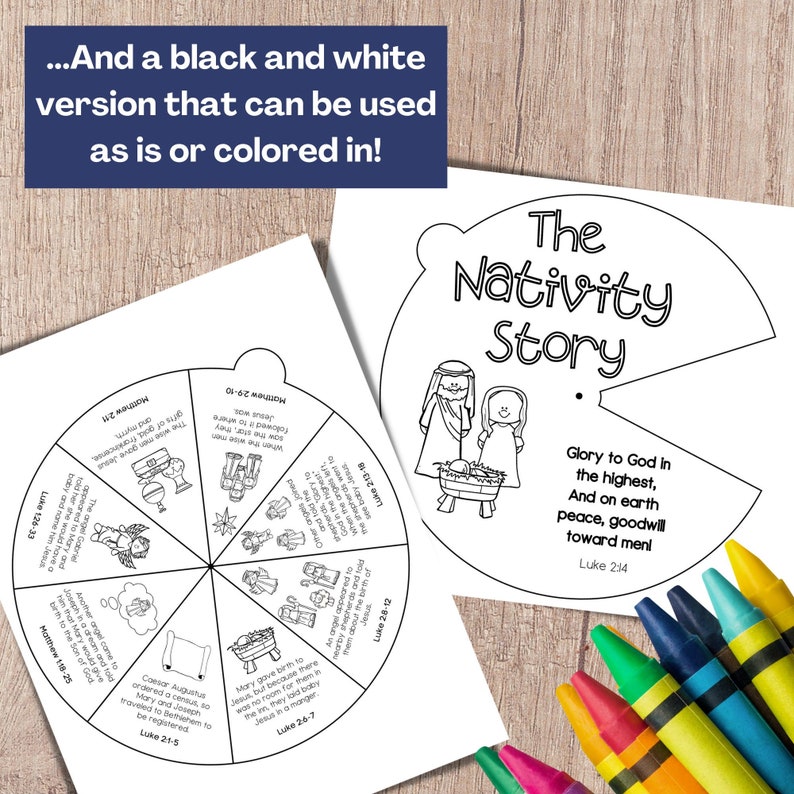 Nativity Story Wheel, Nativity Story Printable, Nativity Craft ...